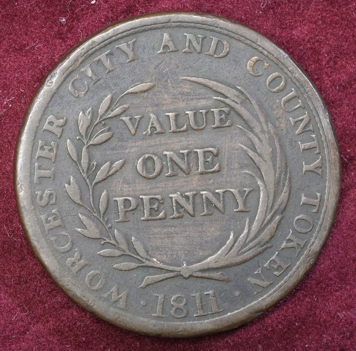 1811 One Penny Token Worcester City and County Token - Etsy