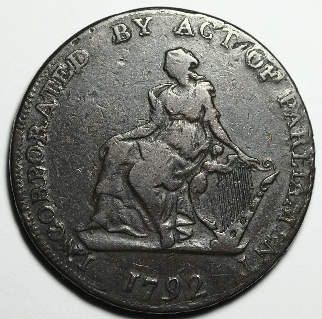 1792 Half Penny Token Dublin Camac Kyan and Camac - Etsy
