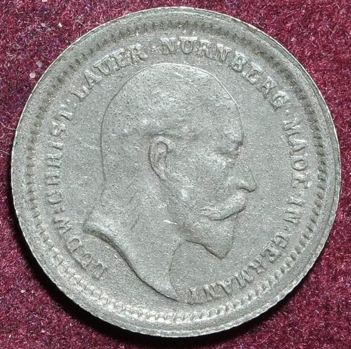 1902 Toy Money Imitation of One Shilling Coin by Lauer of Nurnberg ...