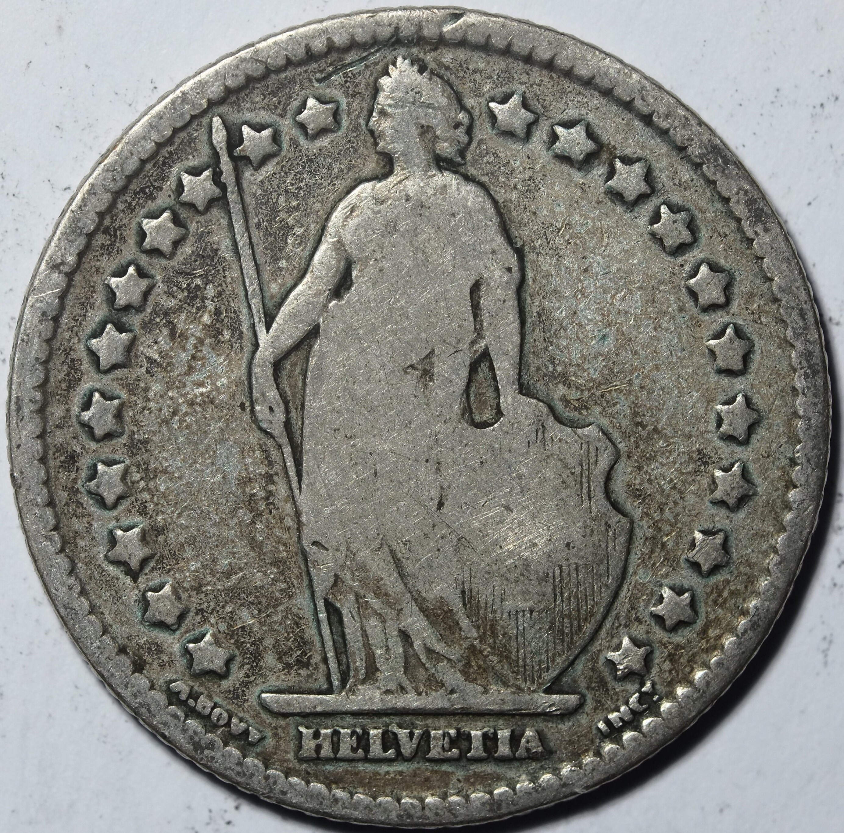 1886 Silver 1 Franc Switzerland - Etsy