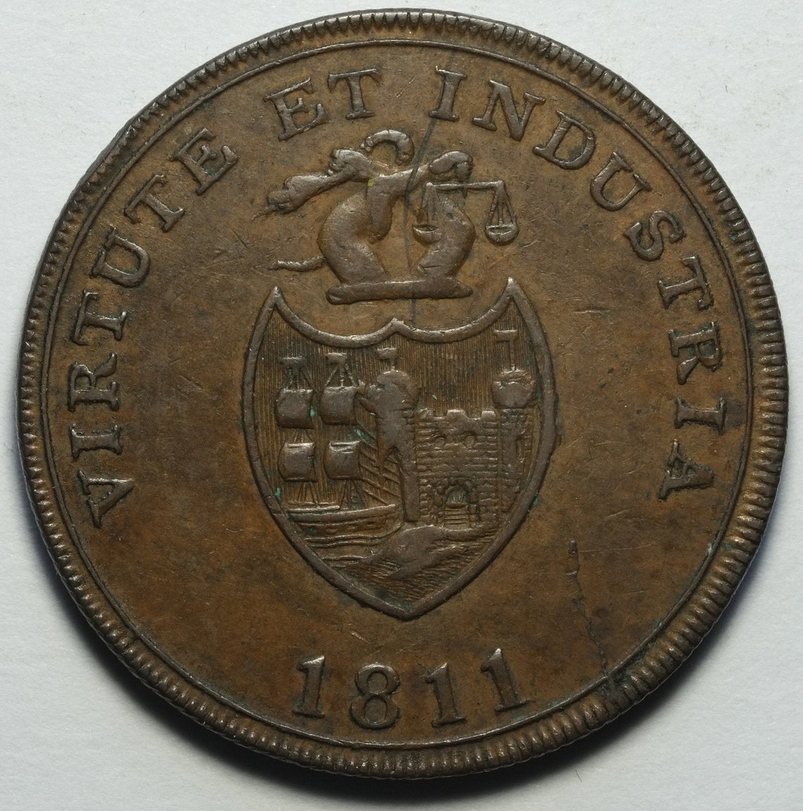 1811 Large One Penny Token Bristol Brass & Copper Company - Etsy