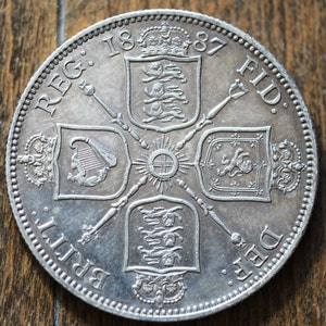 1887 Victorian Florin Silver Coin - Etsy