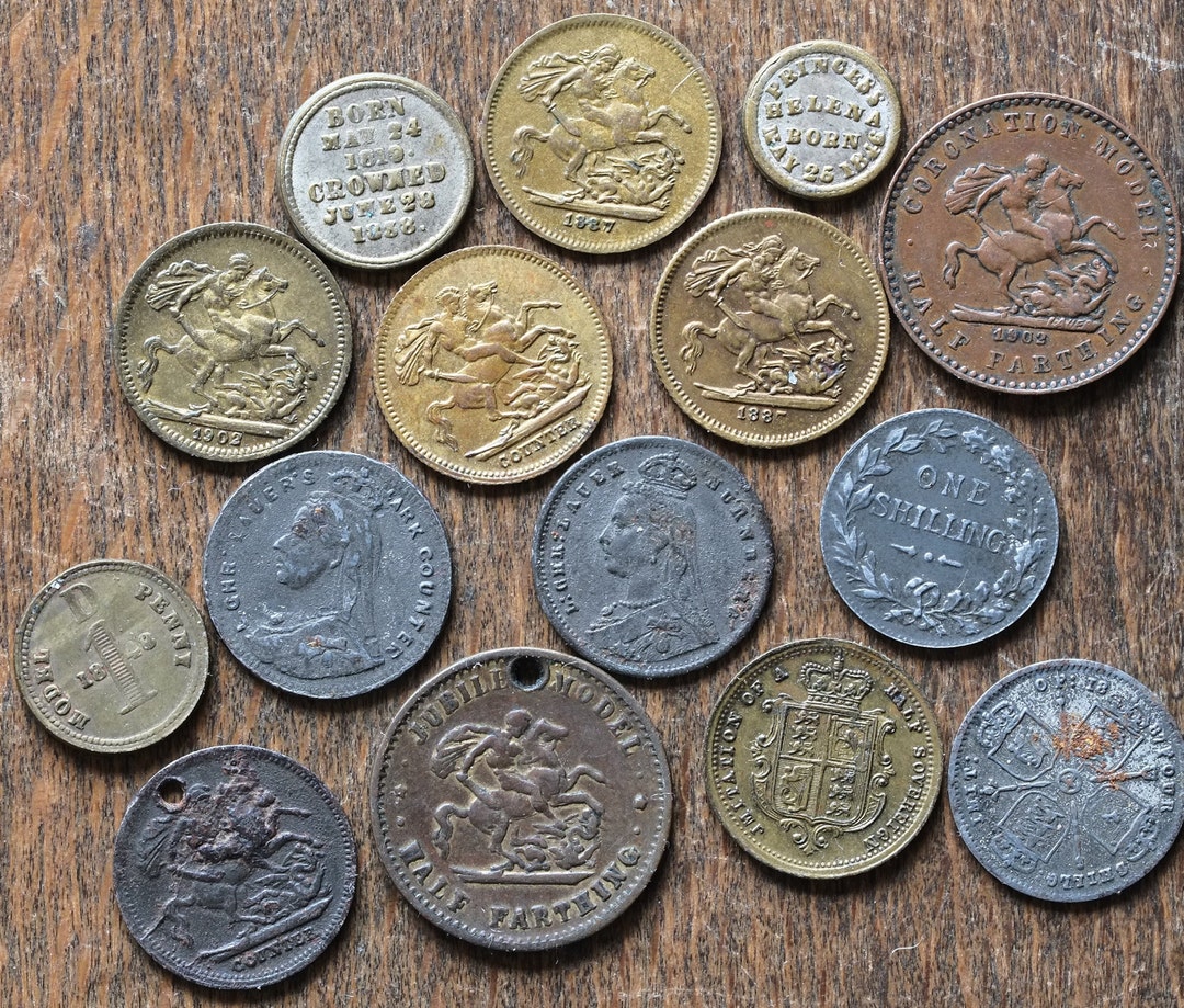 15 Victorian and Edwardian Miniature Toy Money Coins - Etsy