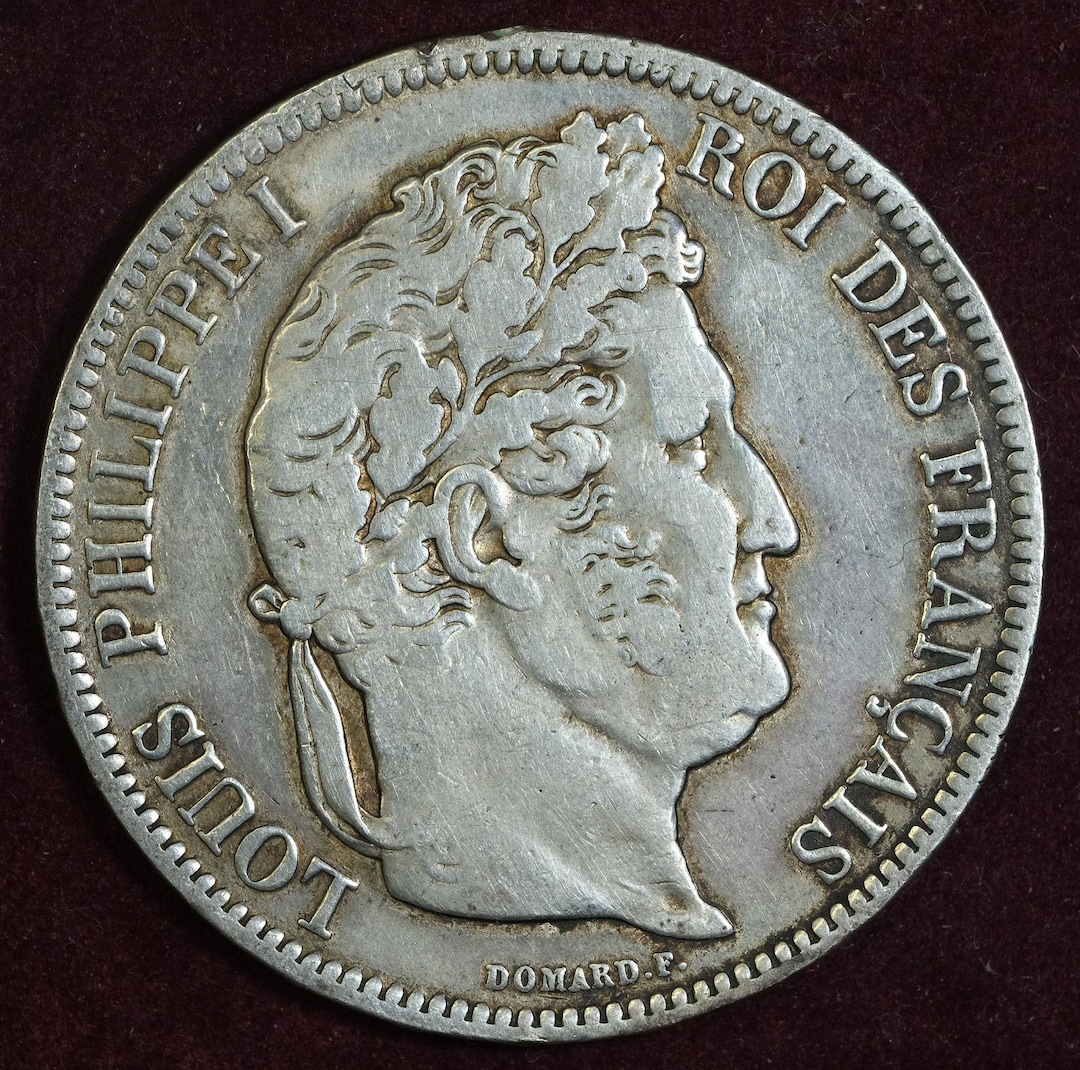 1841 W 5 Francs French Silver Coin - Etsy
