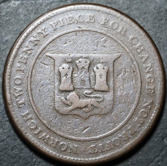 1811 1812 Norwich Robert Blake Large Copper Twopence Token - Etsy