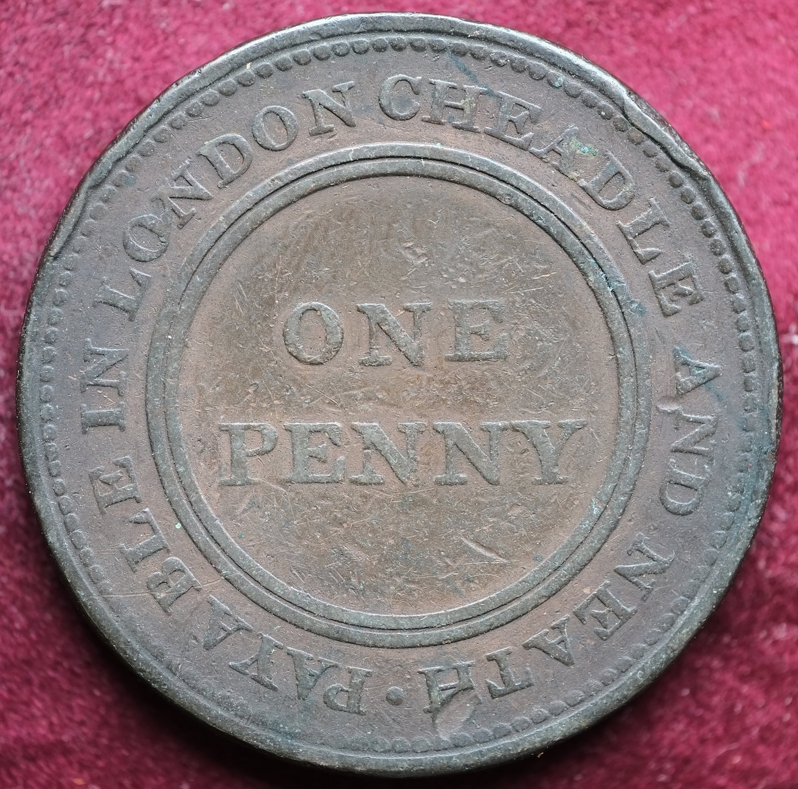 1811 One Penny Token Staffordshire Cheadle Copper & Brass Co - Etsy