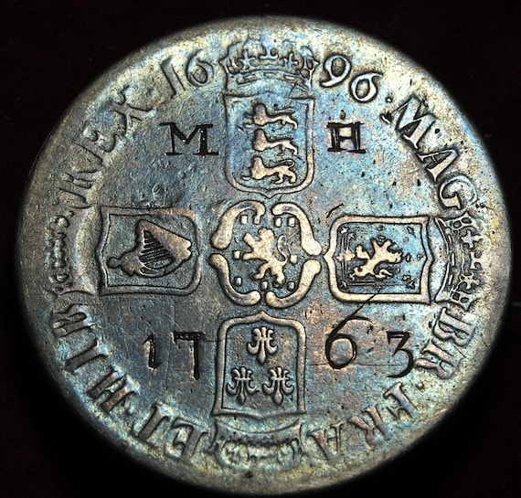 1696 Silver Full Crown Coin Brooch Reign of William III | Etsy