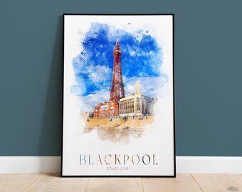 Blackpool Travel Poster Blackpool Tower Print Seaside Wall - Etsy UK