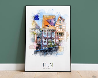Ulm Germany City Map Print Wall Art Print at Home Digital - Etsy