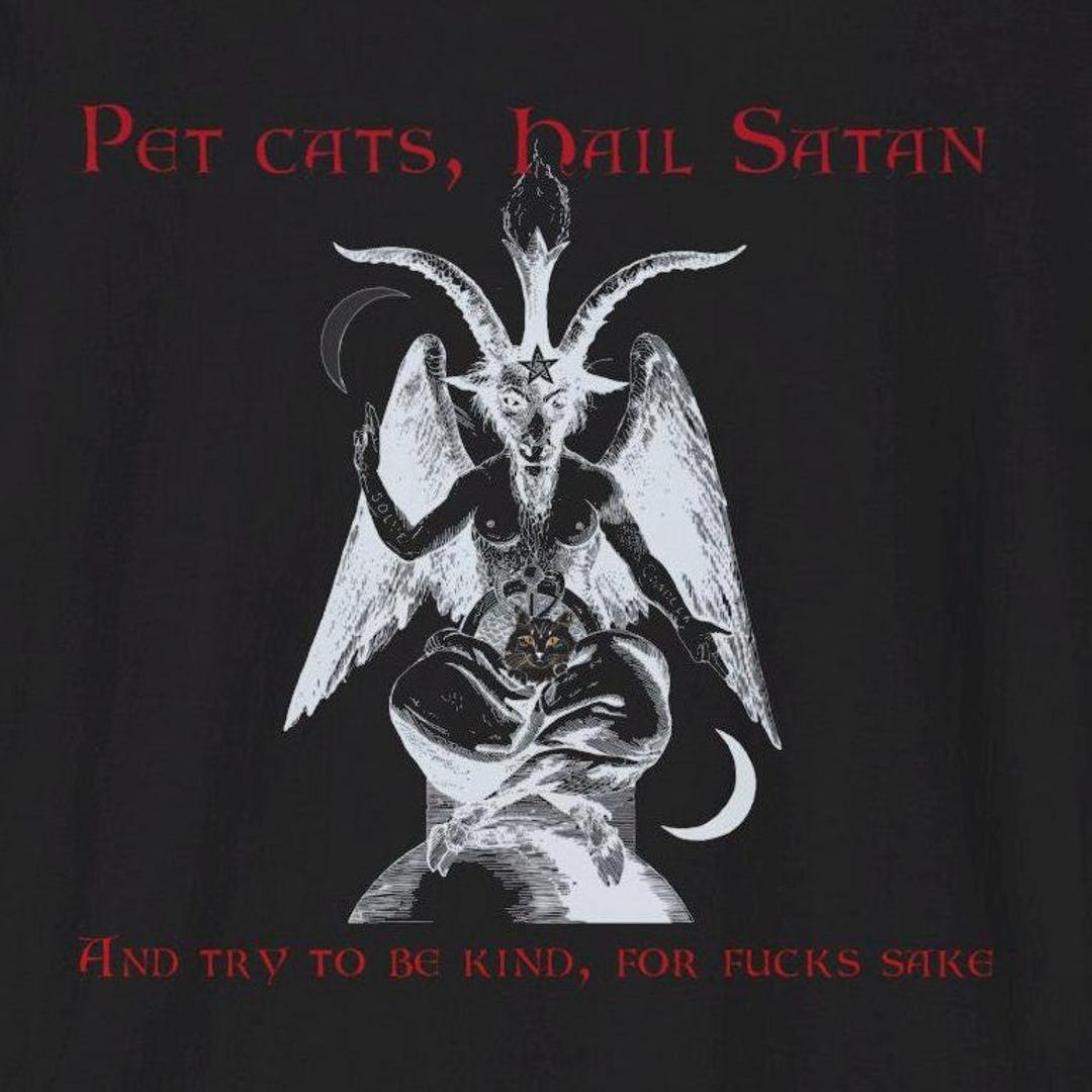 Occult Cats T-shirt: Satanic Baphomet Kitty Tee - Etsy