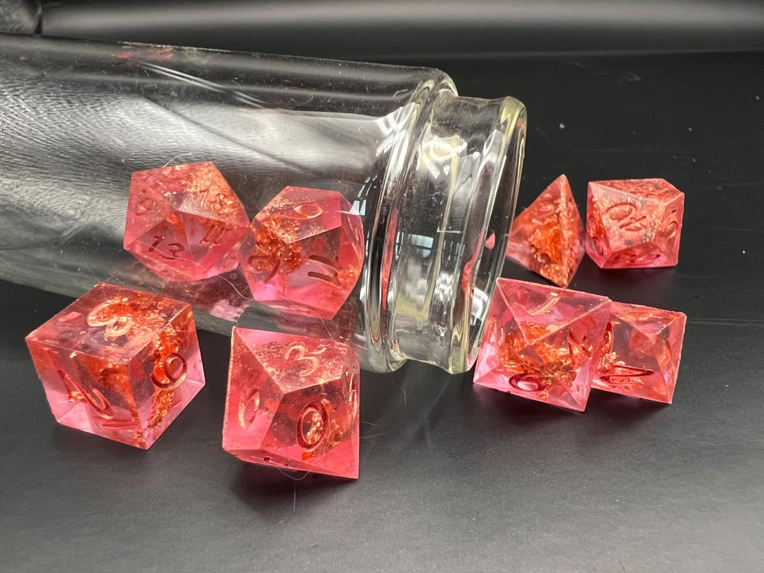 Mini Rose Dice by Any Other Name 8 Piece Set With Glass Vial - Etsy
