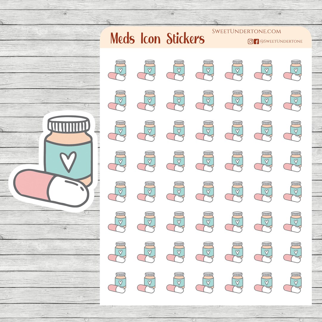 Meds Icon Stickers // Planner Stickers // Functional Planner Stickers ...