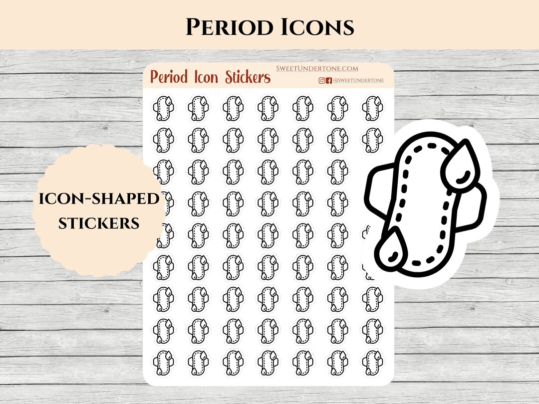 Minimal Period Icon Stickers // Planner Stickers // Functional Planner ...