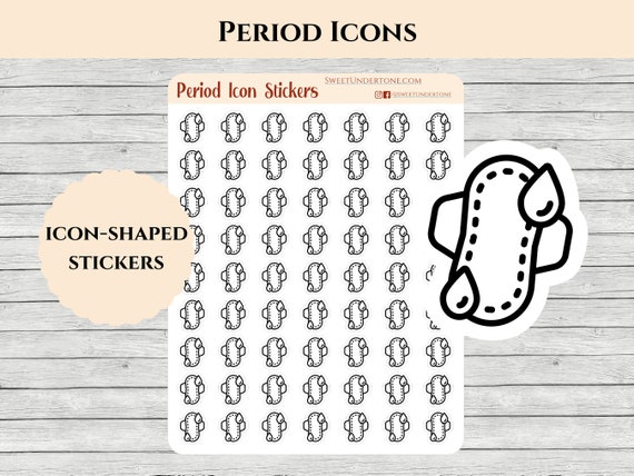 Minimal Period Icon Stickers // Planner Stickers // Functional - Etsy
