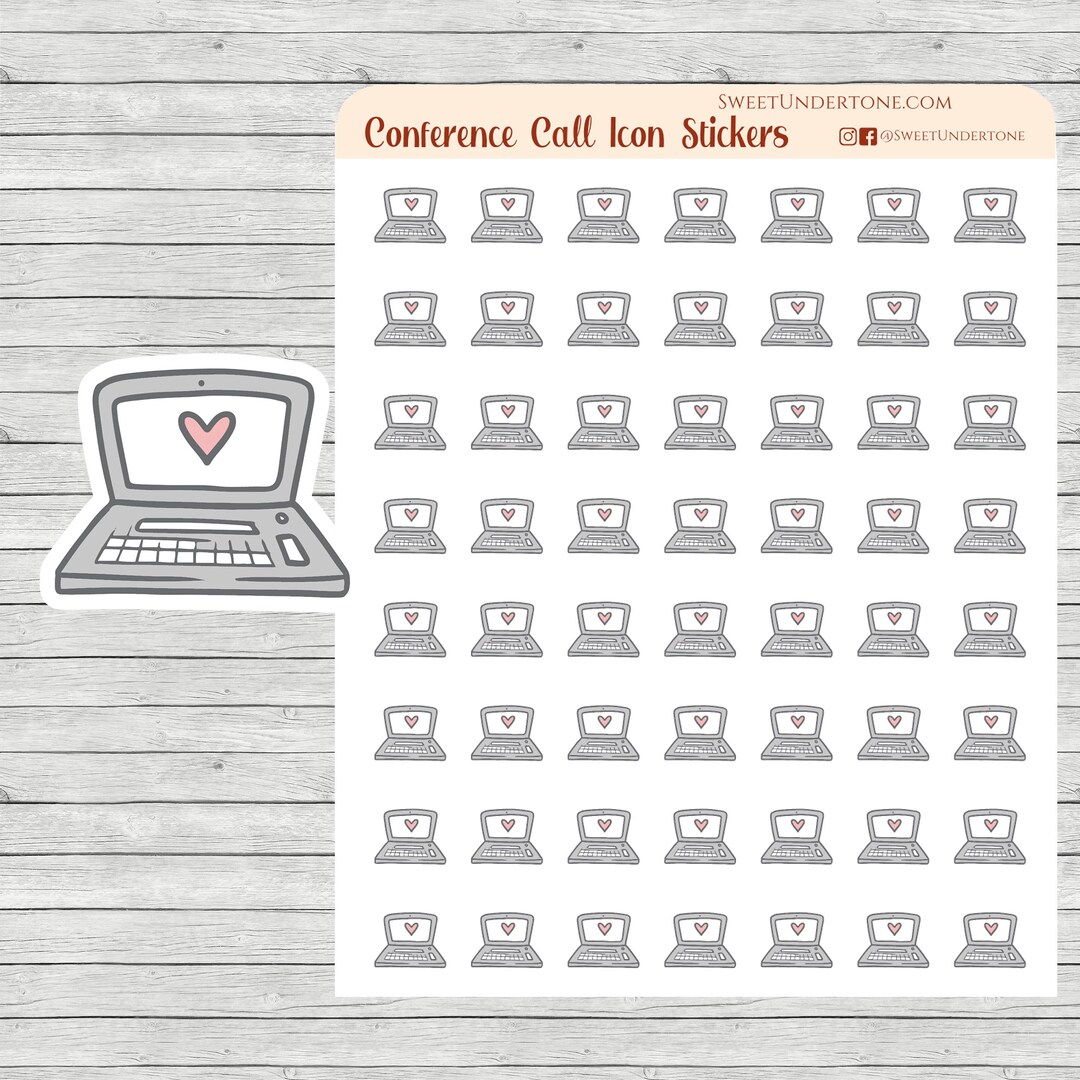 Conference Call Icon Stickers // Planner Stickers // Functional Planner ...