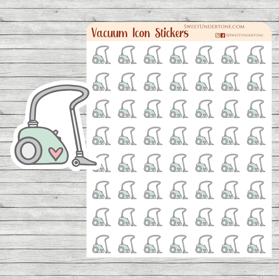 Vacuum Icon Stickers // Planner Stickers // Functional Planner Stickers ...