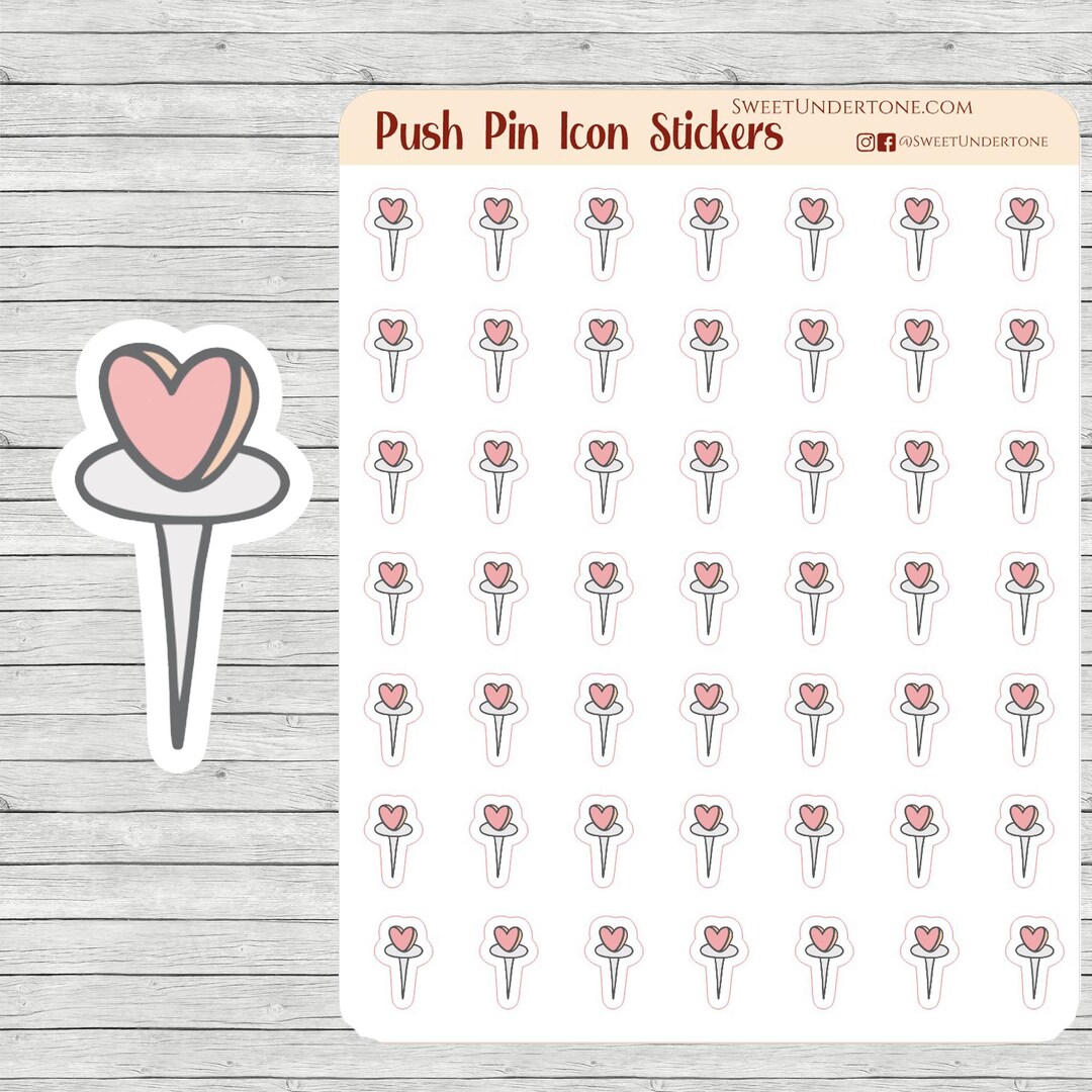Push Pin Icon Stickers // Planner Stickers // Functional Planner ...