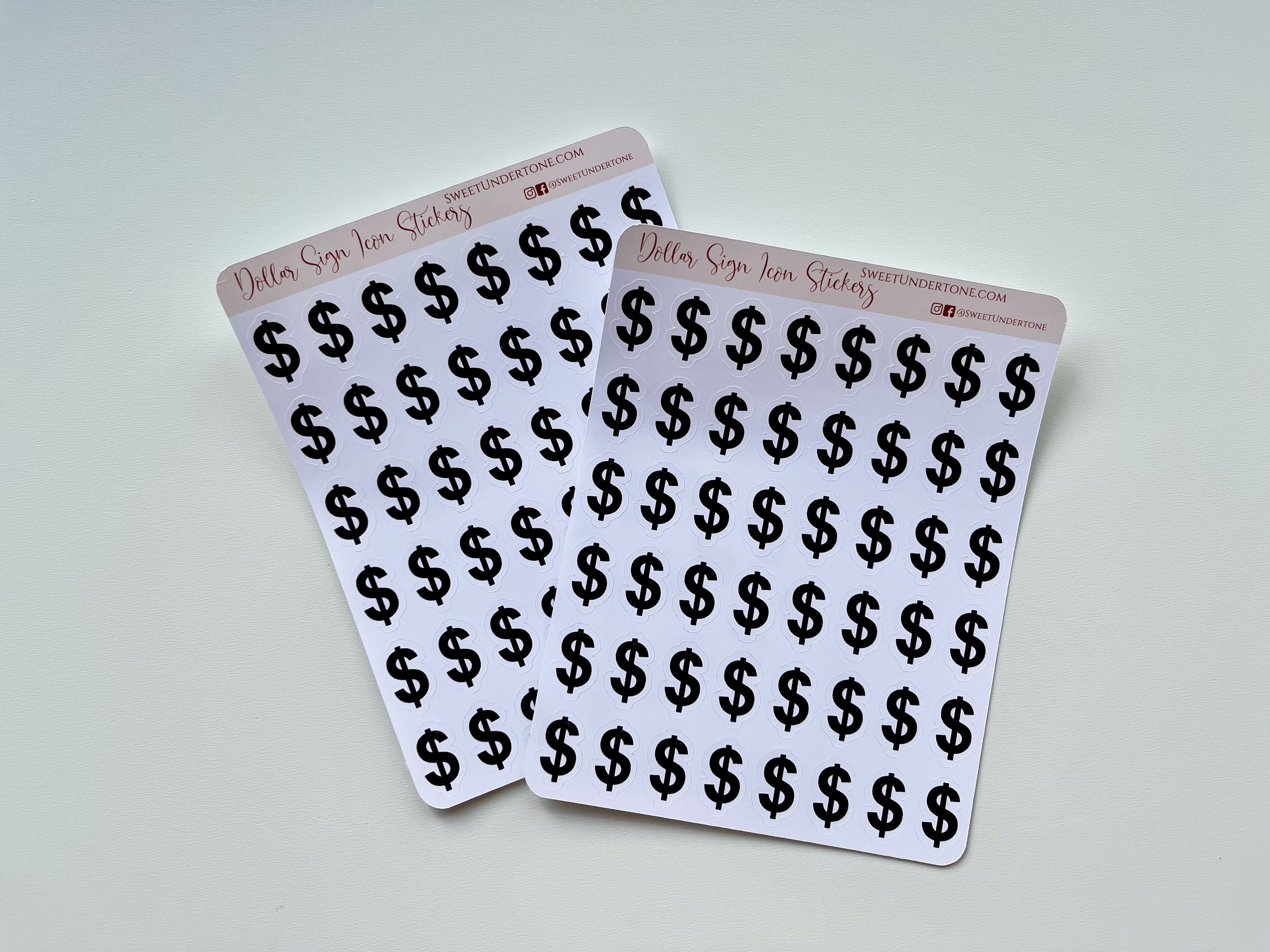 Dollar Sign black Icon Stickers // Planner Stickers // - Etsy