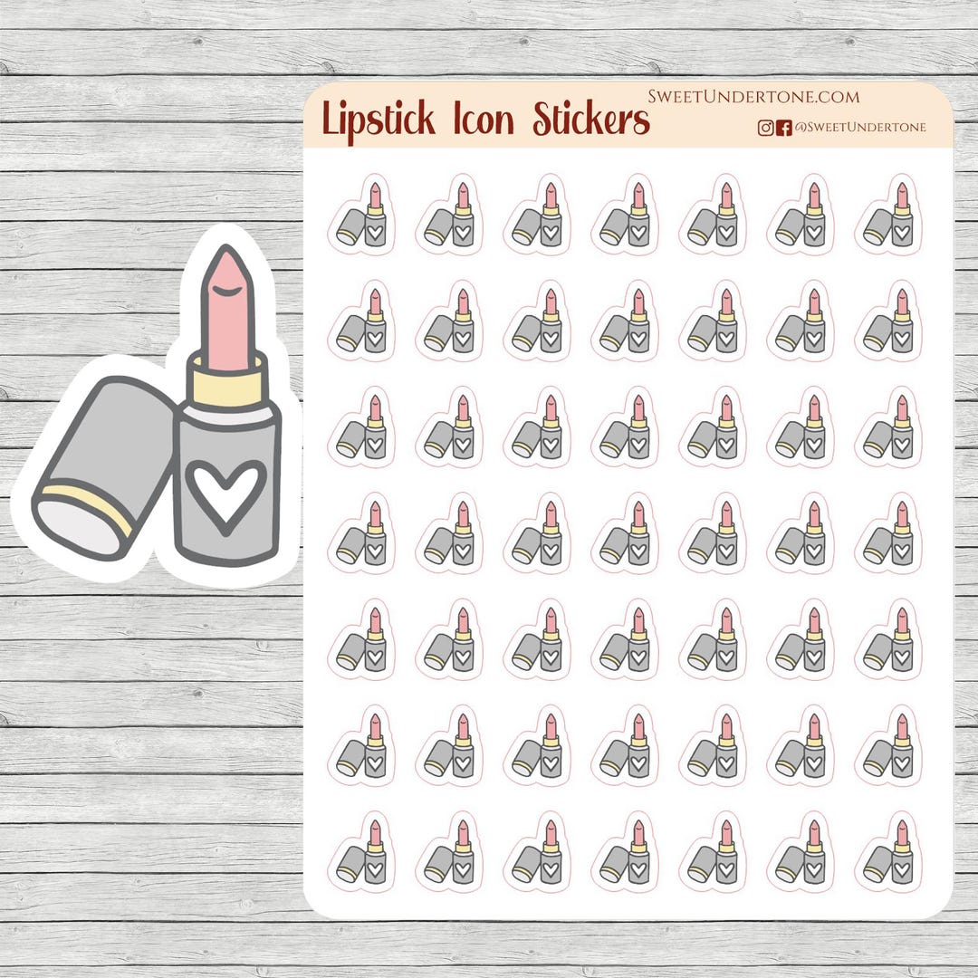 Lipstick 01 Icon Stickers // Planner Stickers // Functional Planner ...