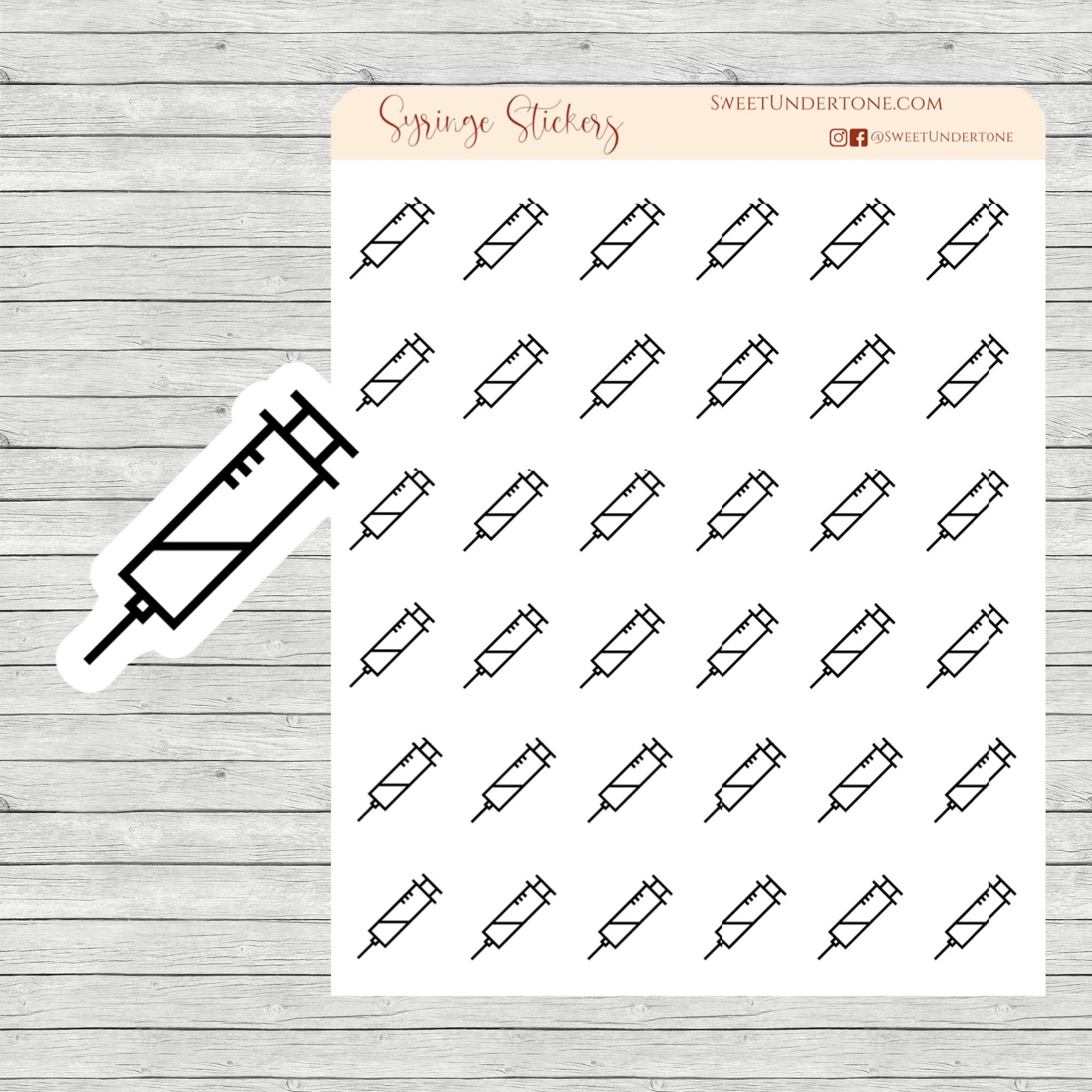 Syringe Icon Stickers // Planner Stickers // Functional Planner ...