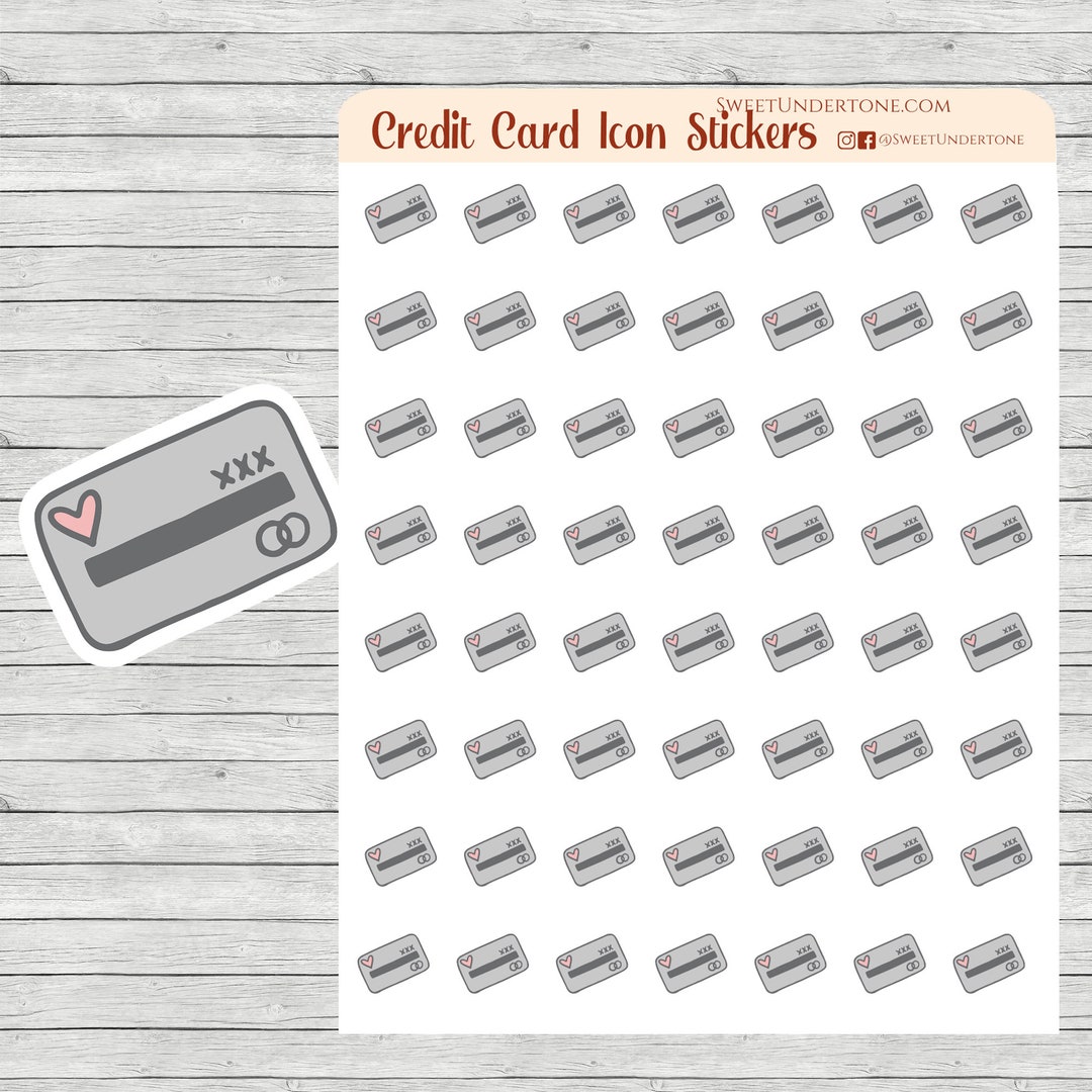 Credit Card Icon Stickers // Planner Stickers // Functional Planner ...