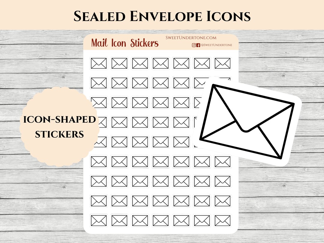 Minimal Envelope Icon Stickers // Planner Stickers // Functional ...