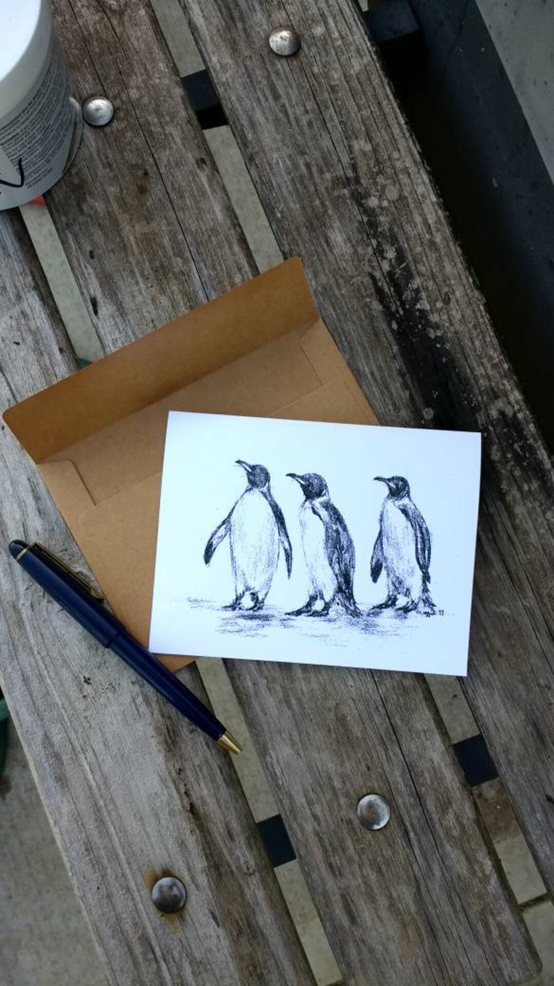 Penguin Note Card/Greeting Card - Etsy.de