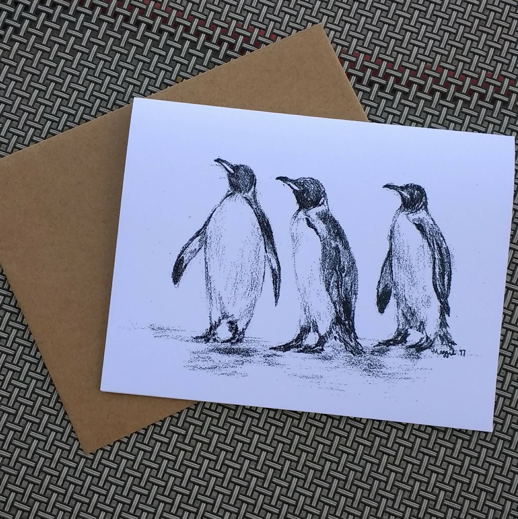 Penguin Note Card/Greeting Card - Etsy.de