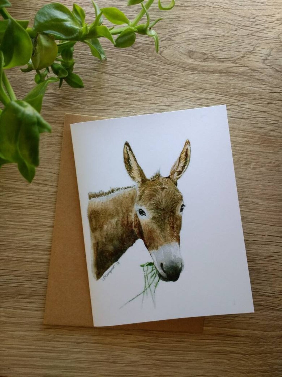 Donkey Greeting Card Note Card Watercolor - Etsy