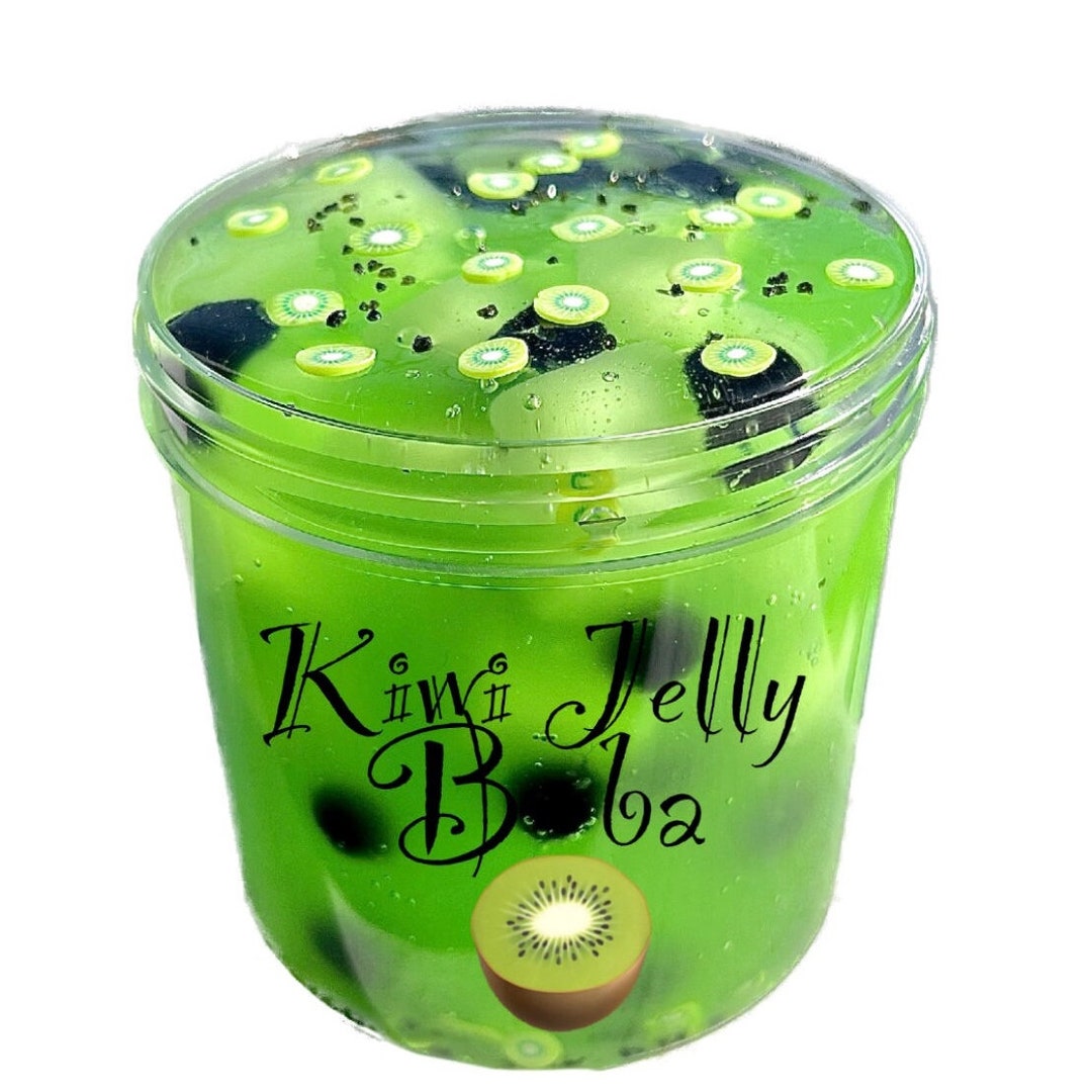 Kiwi Jelly Boba, Slime, Clear Slime, Sensory Toy, Butter Slime, Scented ...