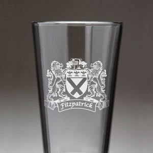 Fitzpatrick Irish Coat of Arms Lions Pint Glasses (sand Etched) - Etsy
