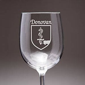 Donovan Irish Coat of Arms Wine Glasses - Set of 4 (sand Etched) - Etsy