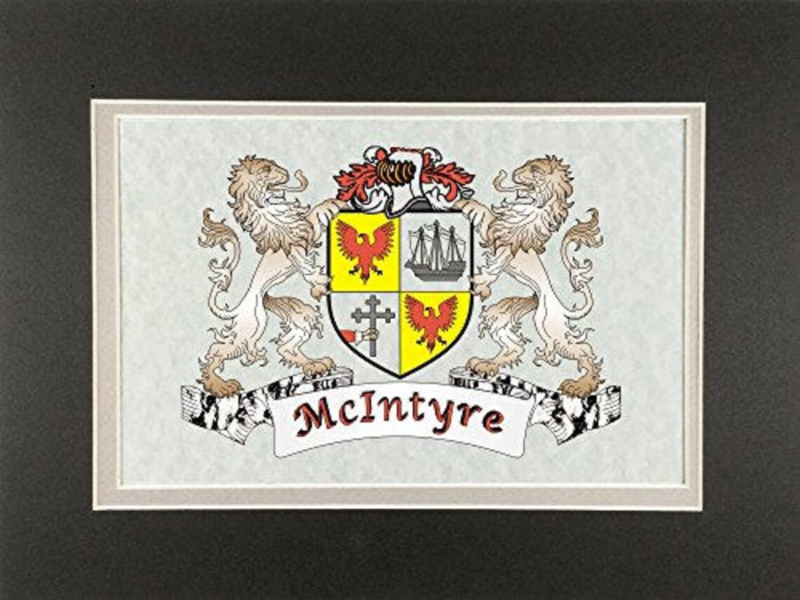 McIntyre Irish Coat of Arms Print Frameable 9 x | Etsy