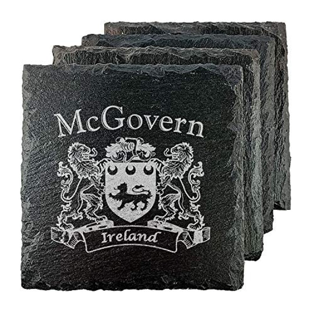 Mcgovern Irish Coat of Arms Slate Coasters - Set of 4 - Etsy