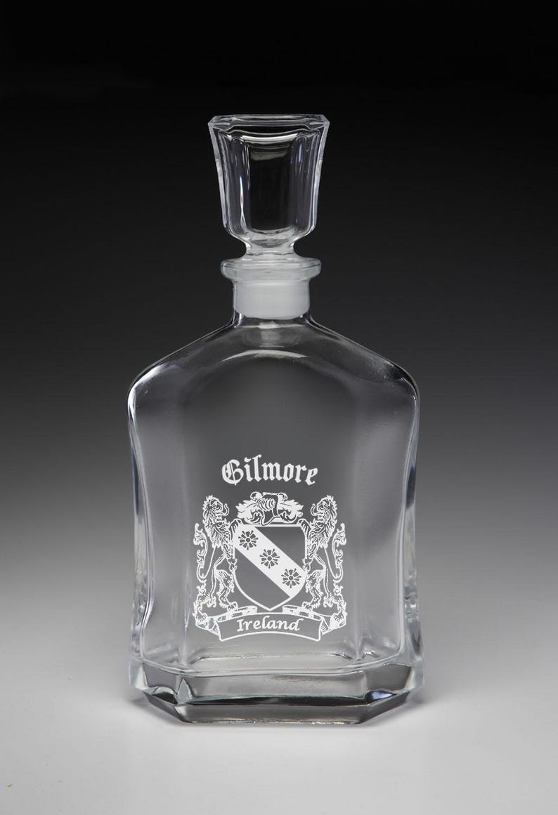 Gilmore Irish Coat of Arms Whiskey Decanter (sand Etched) - Etsy