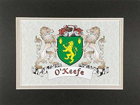 O'keefe Irish Coat of Arms Print Frameable 9 X | Etsy