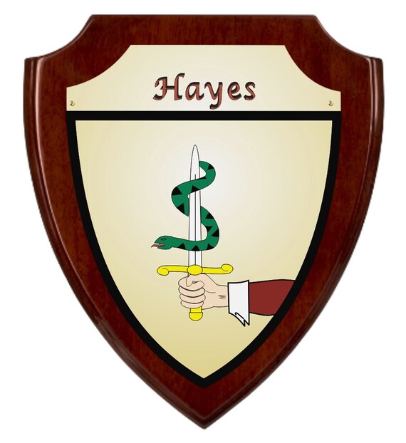 Hayes Irish Coat of Arms Shield Plaque Rosewood Finish | Etsy