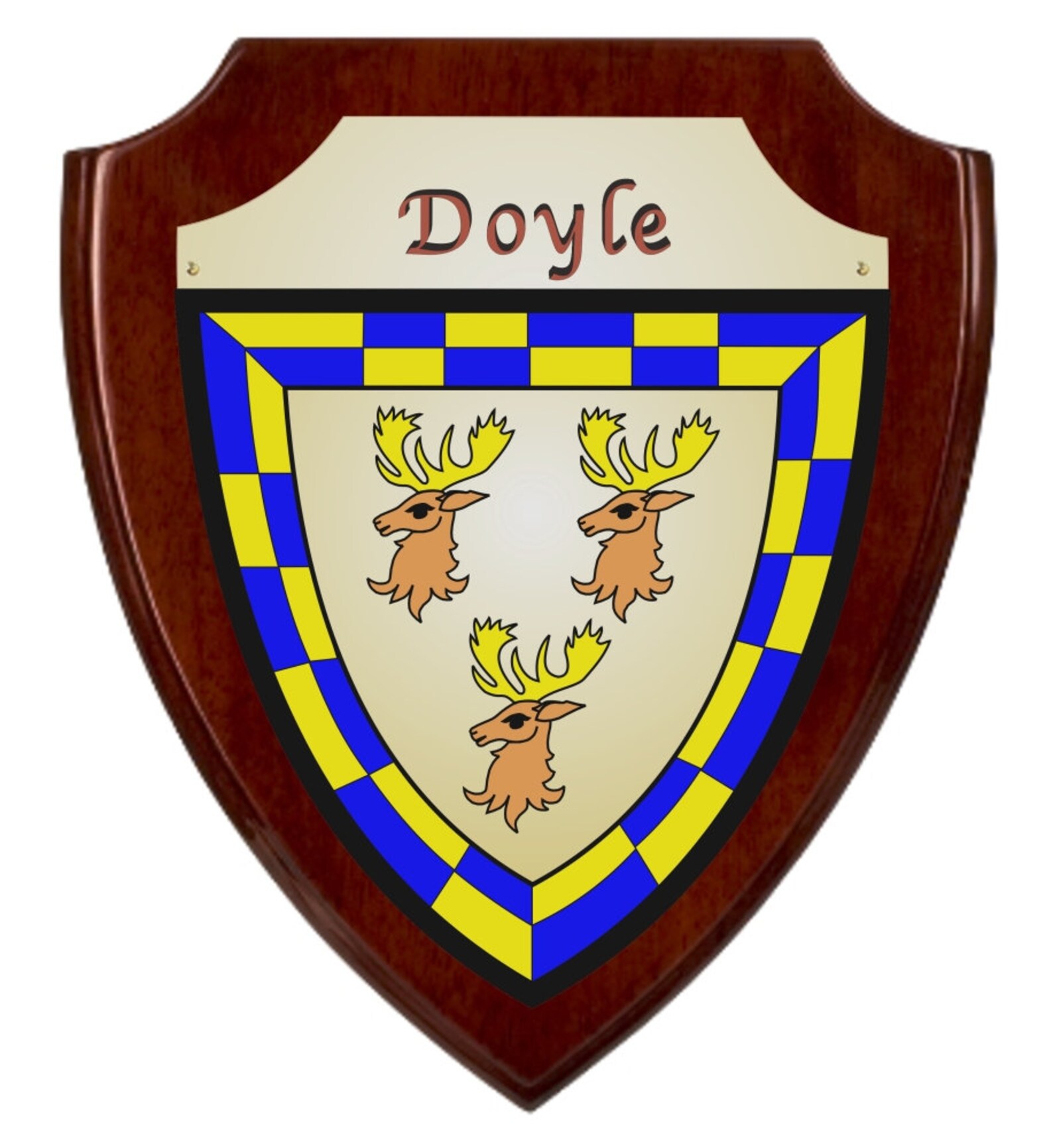Doyle Irish Coat of Arms Shield Plaque Rosewood Finish - Etsy