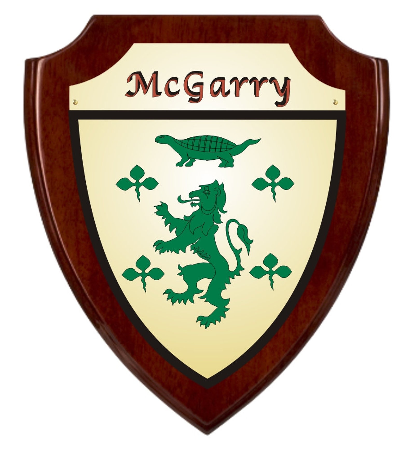 Mcgarry Irish Coat of Arms Shield Plaque Rosewood Finish - Etsy