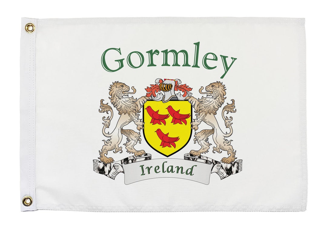 Gormley Irish Coat of Arms Small White Flag - Etsy UK