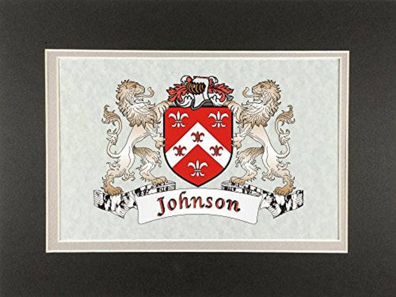 Johnson Irish Coat of Arms Print Frameable 9 x | Etsy