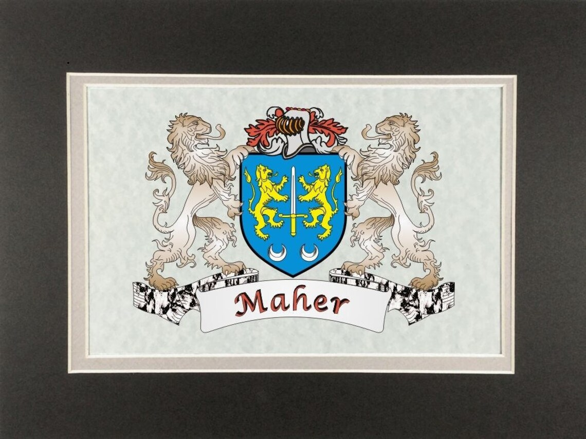 Maher Irish Coat of Arms Print Frameable 9 X 12 - Etsy