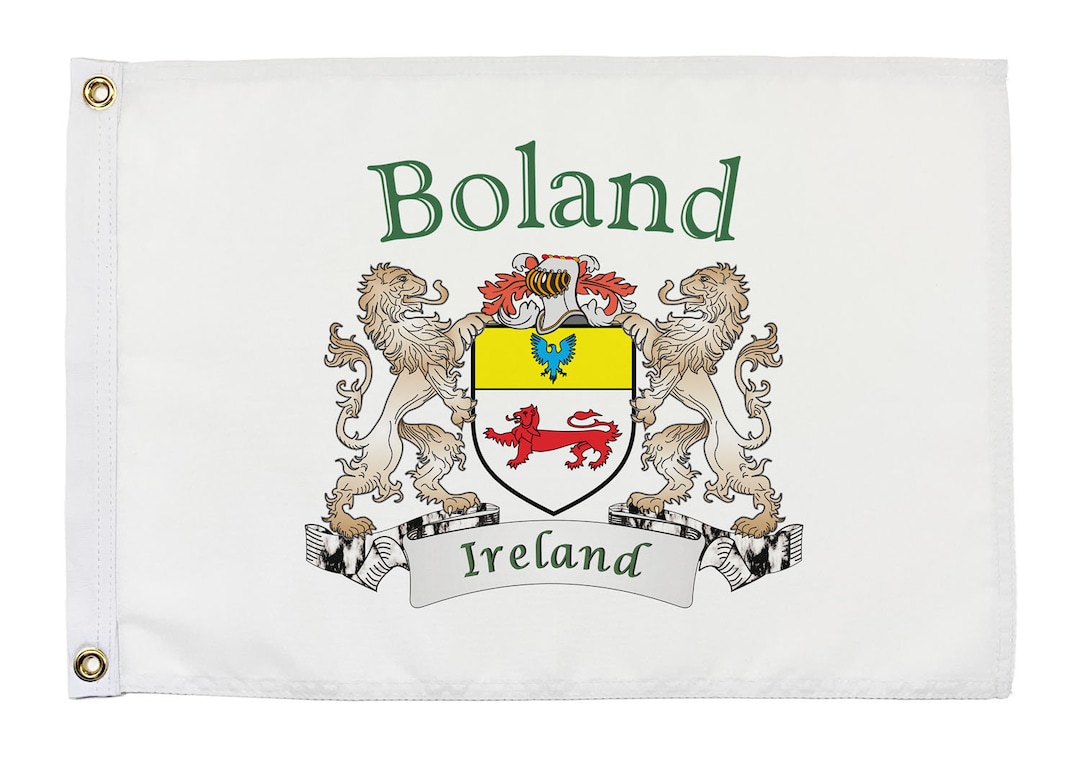 Boland Irish Coat of Arms Small White Flag 12x18 - Etsy