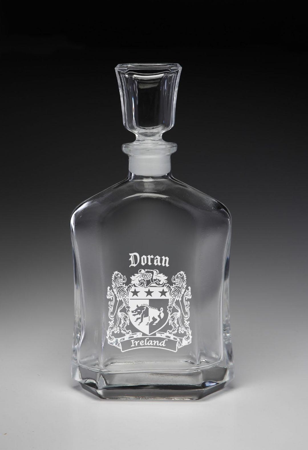 Doran Irish Coat of Arms Whiskey Decanter (sand Etched) - Etsy