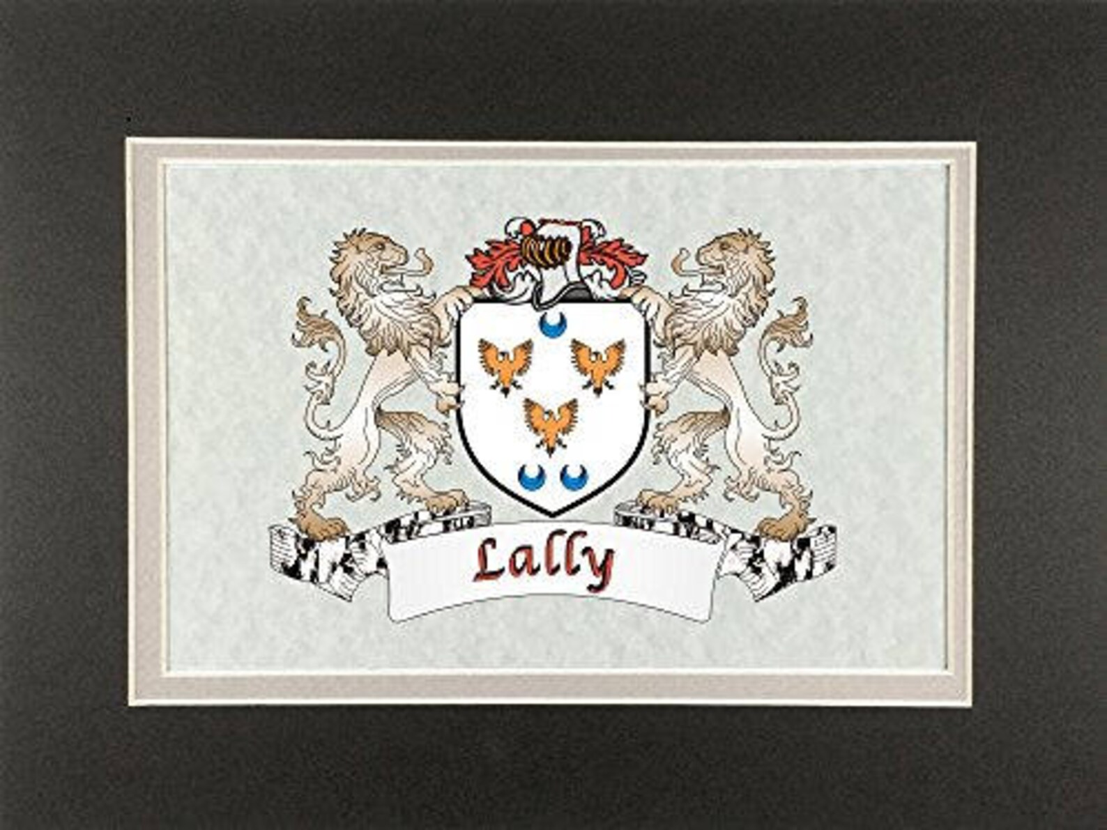 Lally Irish Coat of Arms Print Frameable 9 x 12 | Etsy