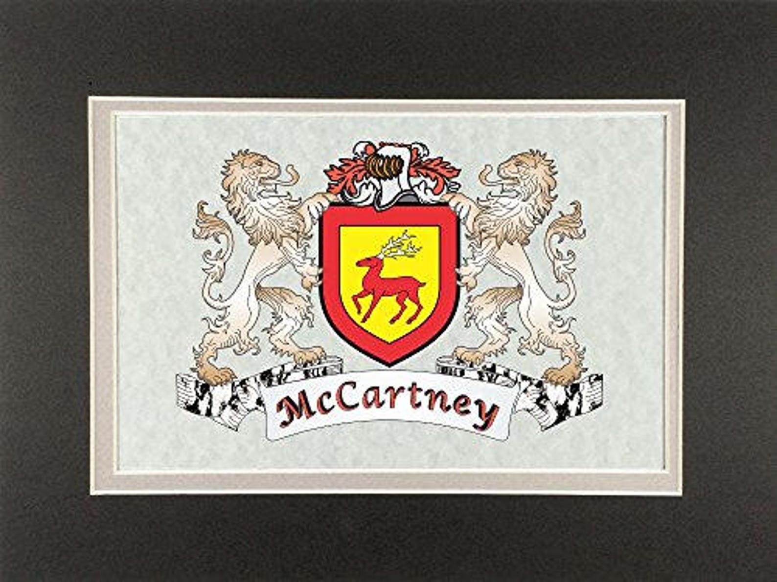McCartney Irish Coat of Arms Print Frameable 9 x | Etsy
