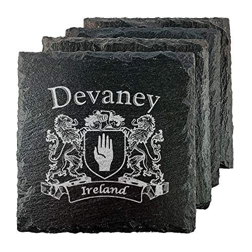 Devaney Irish Coat of Arms Slate Coasters Set of 4 | Etsy