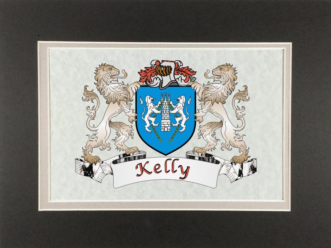 Kelly Irish Coat of Arms Print - Frameable 9" X 12" - Etsy