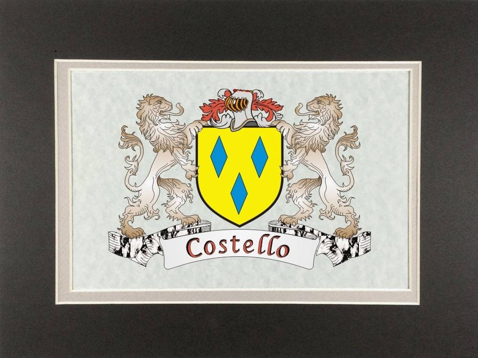 Costello Irish Coat of Arms Print Frameable 9 X - Etsy