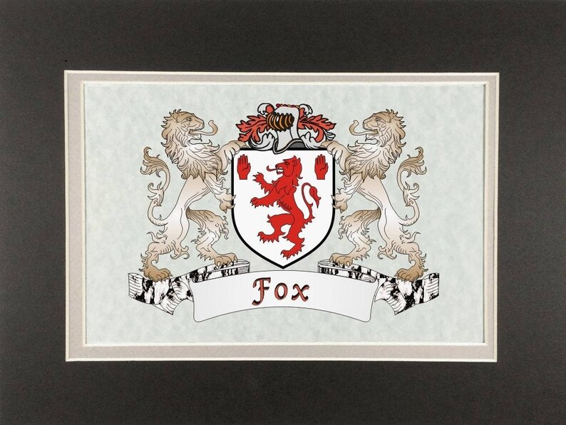 Fox Irish Coat of Arms Print Frameable 9 X 12 | Etsy